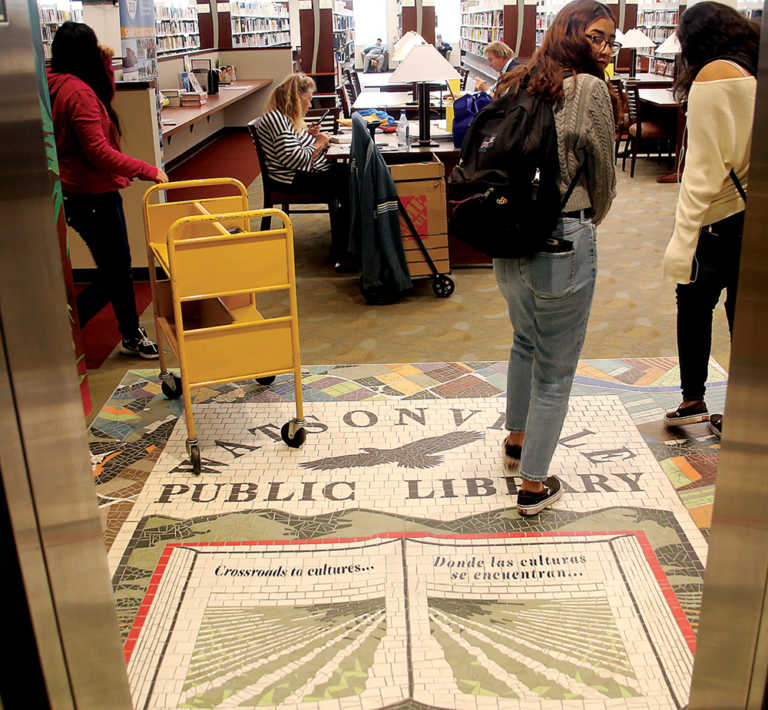 Local artist adds mosaic to Watsonville library | The Pajaronian ...